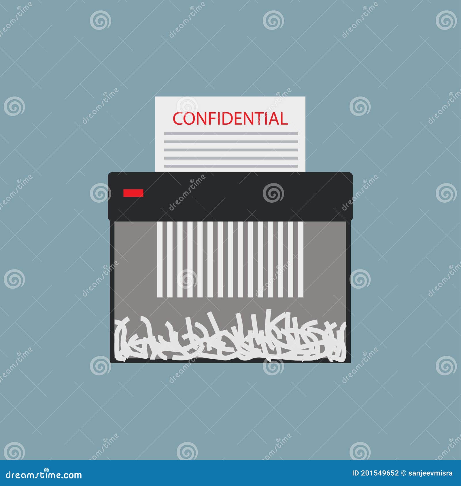 File Shedder Flat Vector Illustration Stock Vector - Illustration of ...