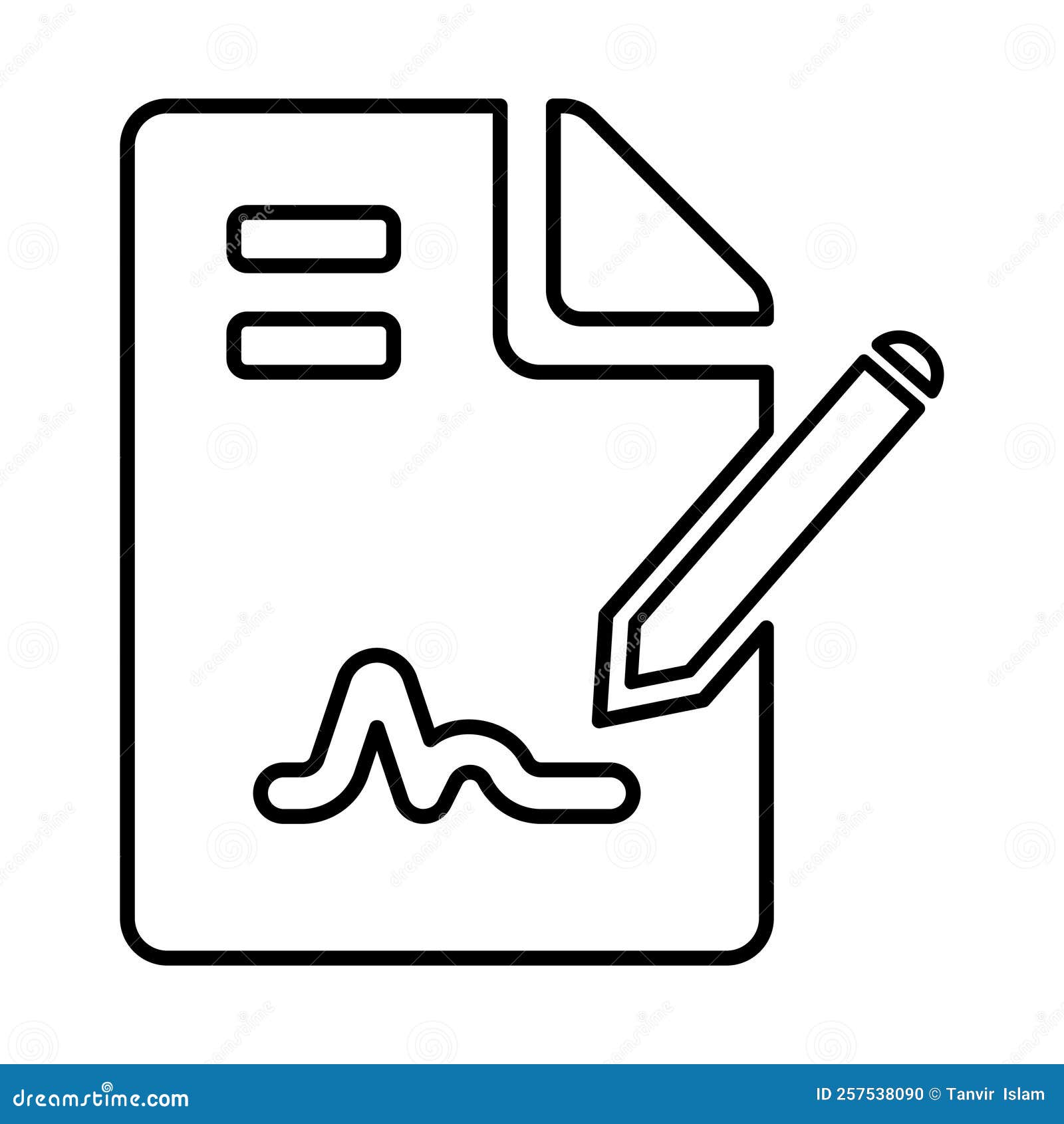 File signature Icon stock vector. Illustration of signature - 257538090