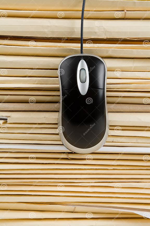 File Stack and Computer Mouse Stock Photo - Image of portfolio ...