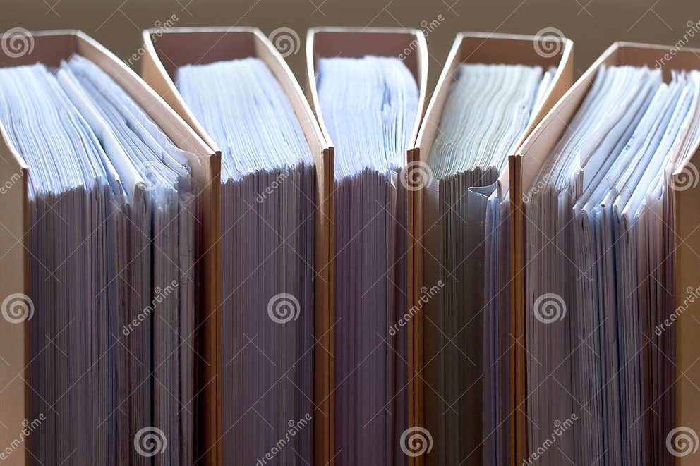 File Stack, File Folder Close Up for Background. Stock Image - Image of ...
