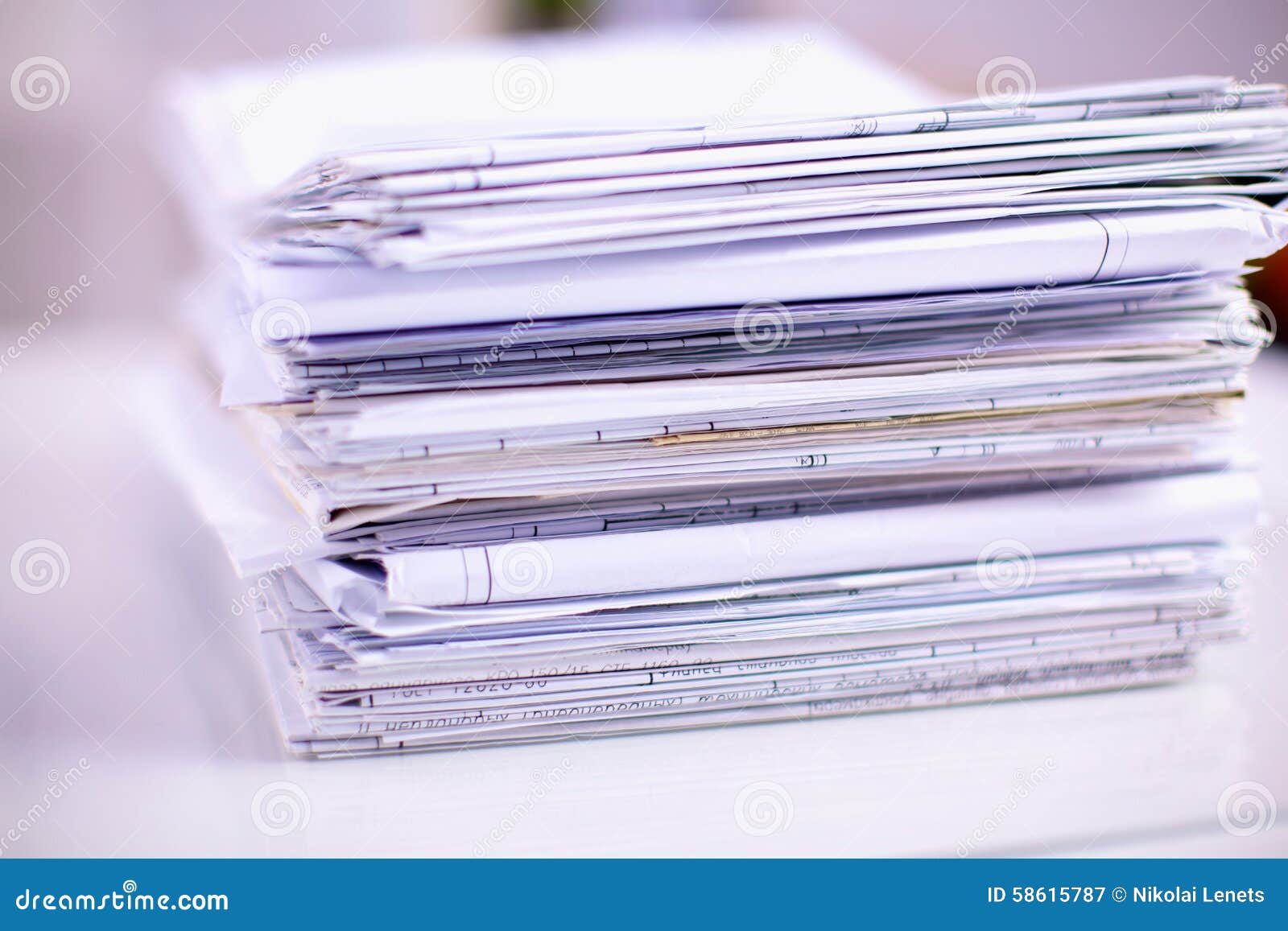File Stack, File Folder with White Background Stock Image - Image of ...