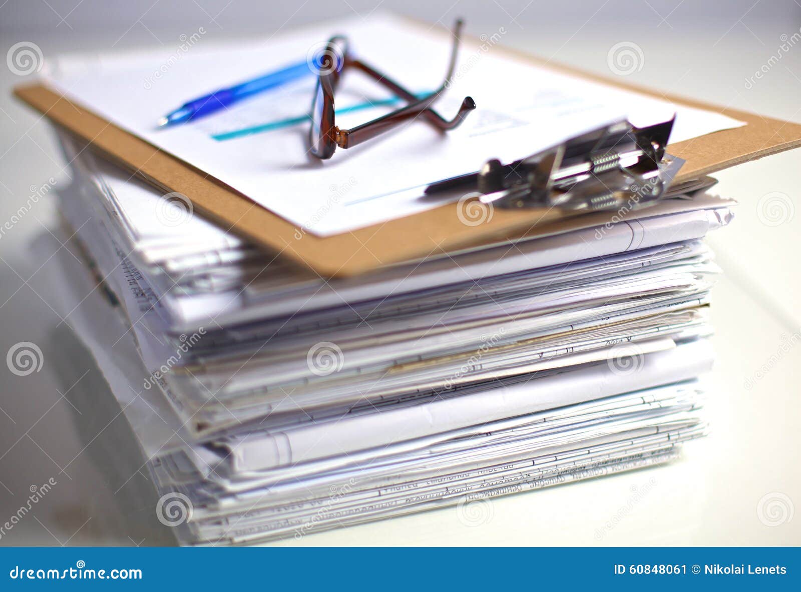 File Stack, File Folder with White Background Stock Image - Image of ...