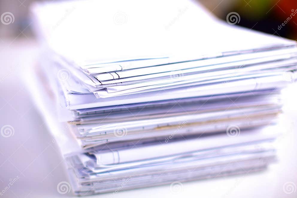 File Stack, File Folder with White Background Stock Photo - Image of ...