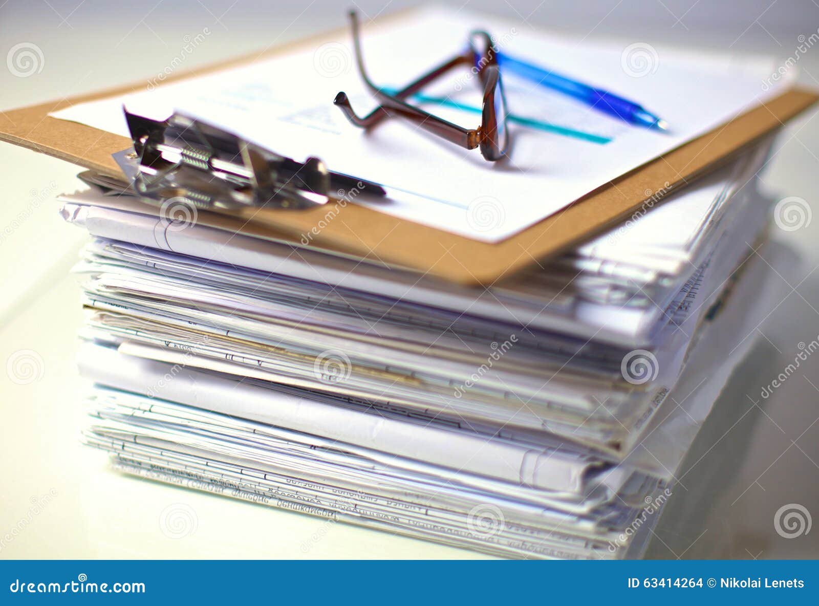 File Stack, File Folder with White Background Stock Photo - Image of ...