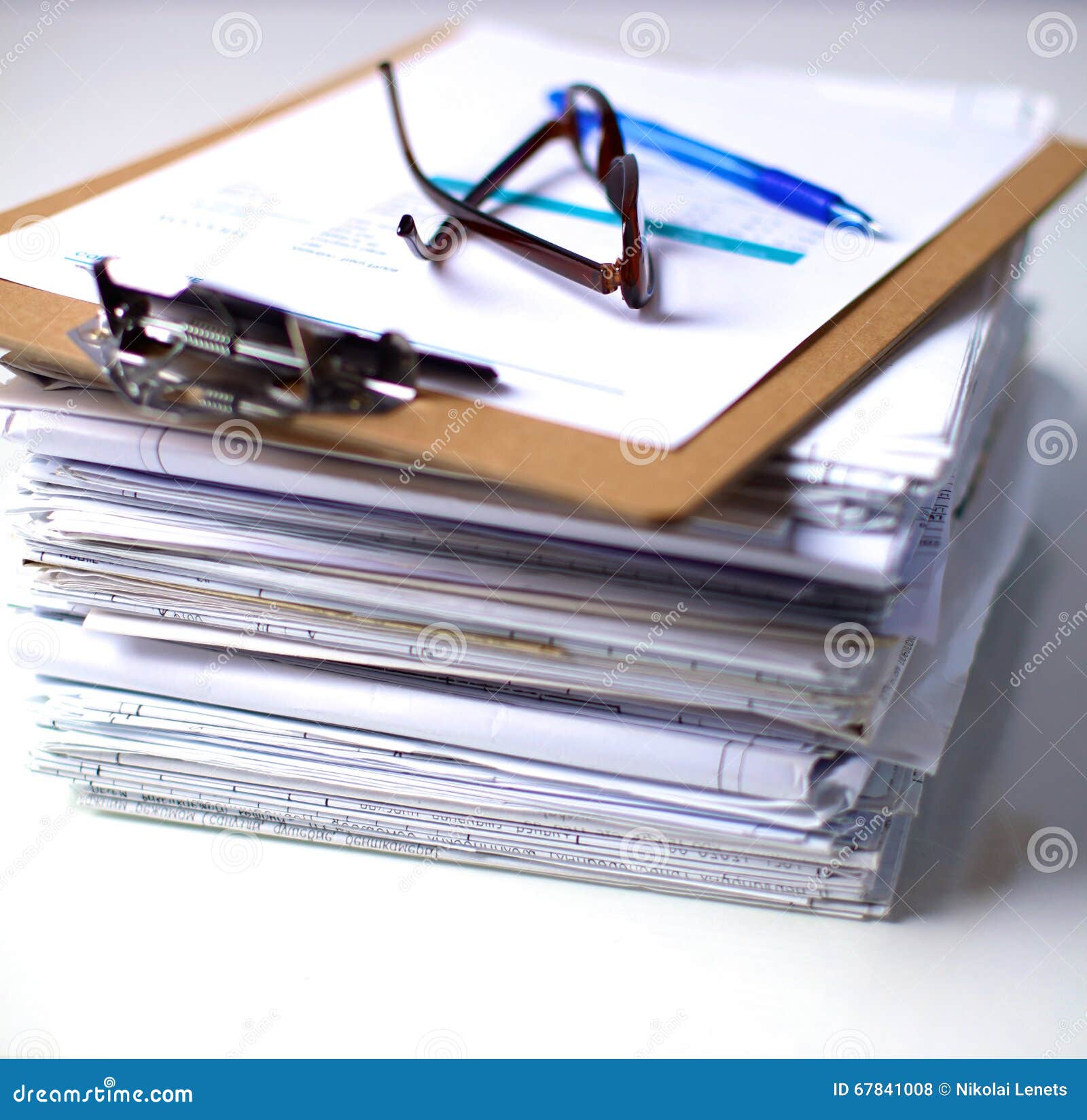 File Stack, File Folder with White Background Stock Photo - Image of ...