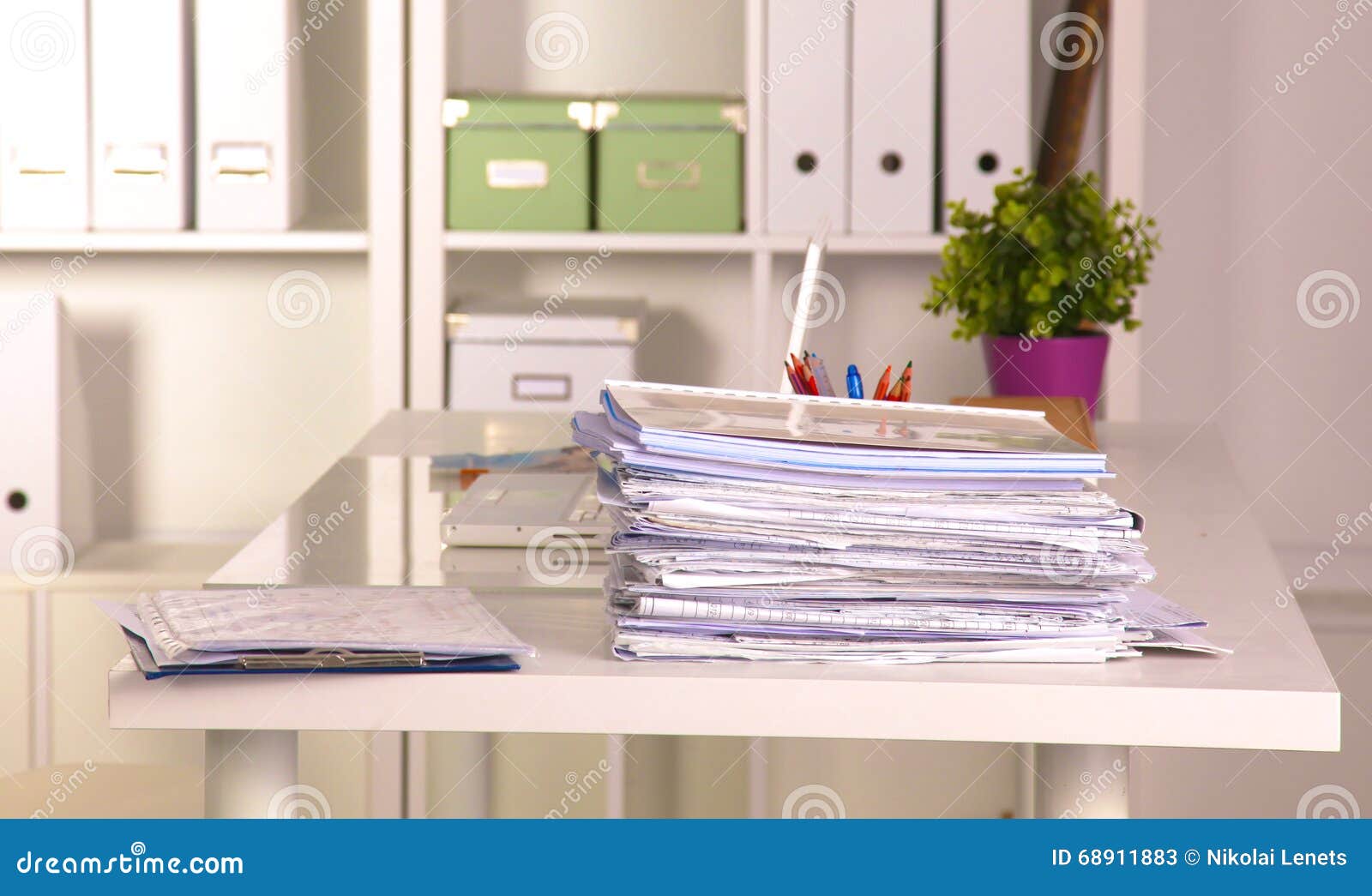 File Stack, File Folder with White Background Stock Image - Image of ...