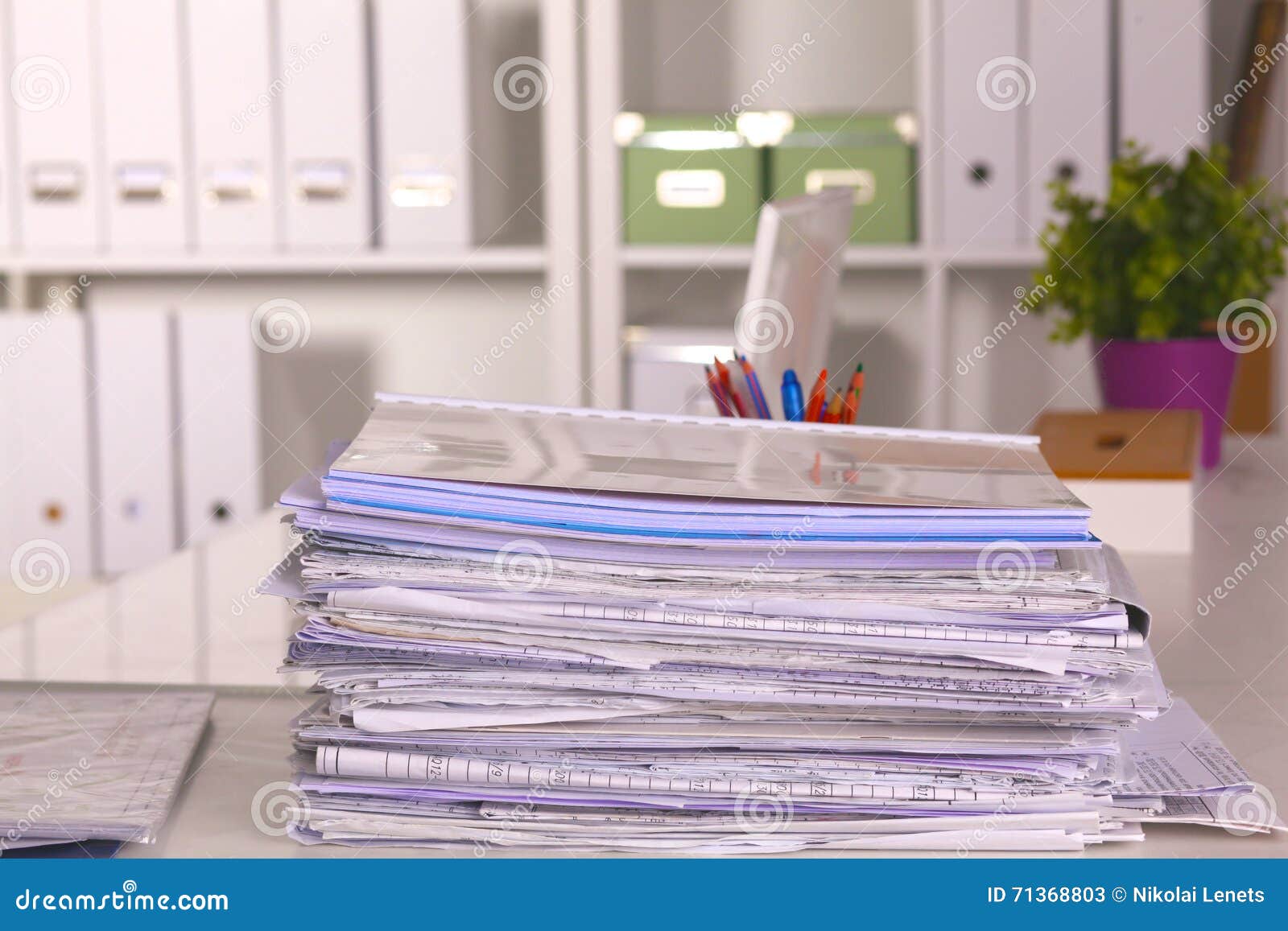 File Stack, File Folder with White Background Stock Image - Image of ...