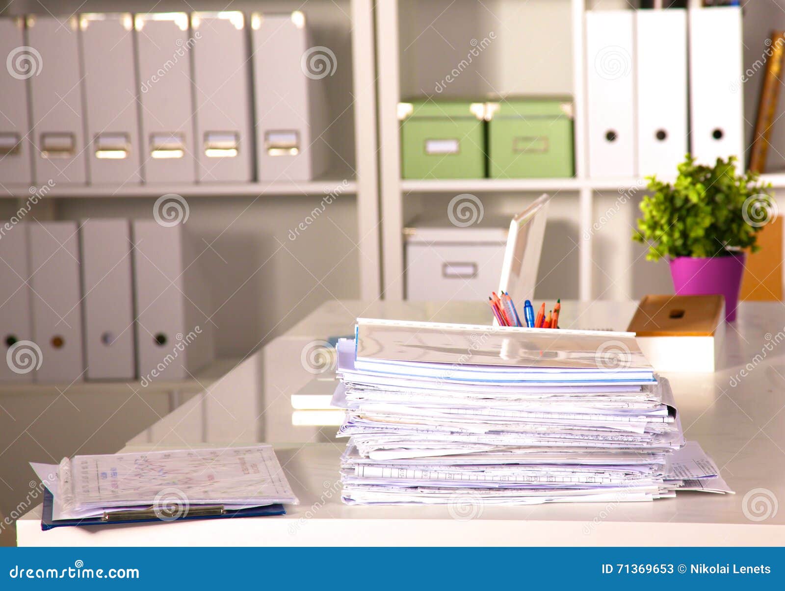 File Stack, File Folder with White Background Stock Image - Image of ...