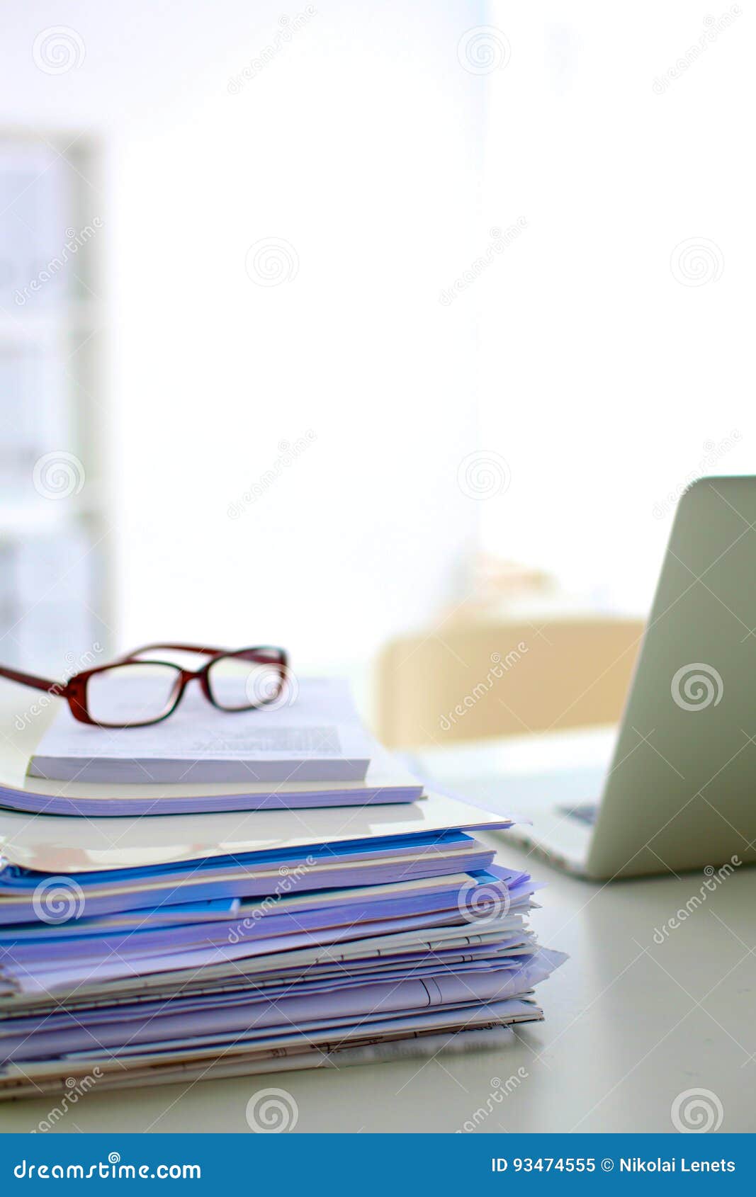 File Stack, File Folder with White Background Stock Image - Image of ...