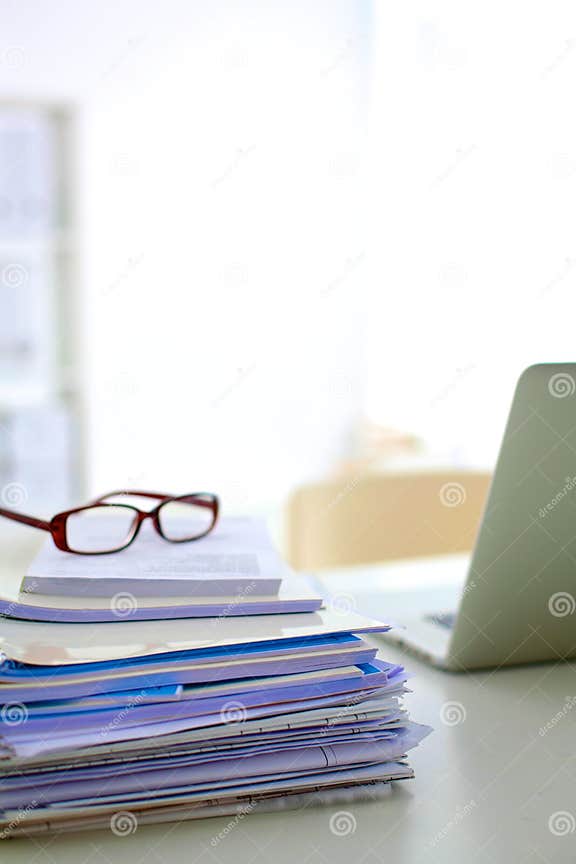 File Stack, File Folder with White Background Stock Image - Image of ...