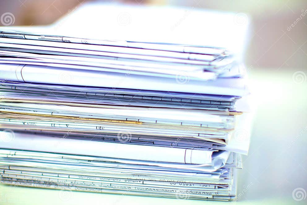 File Stack, File Folder with White Background Stock Photo - Image of ...