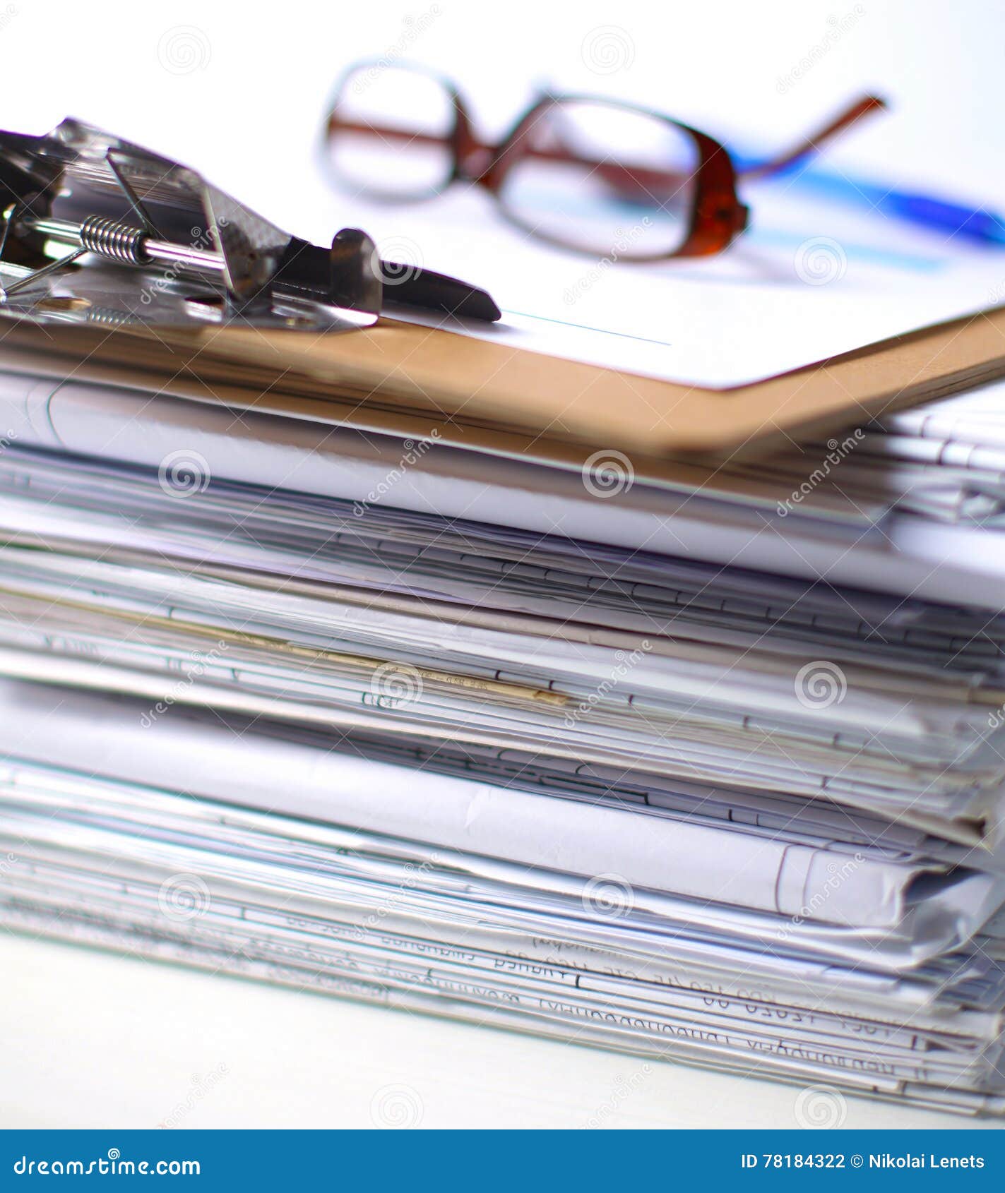 File Stack, Folder with White Background Stock Photo - Image of cabinet ...