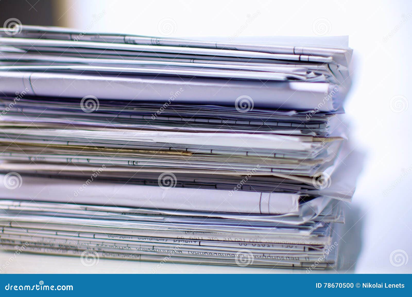 File Stack, Folder with White Background Stock Photo - Image of ...