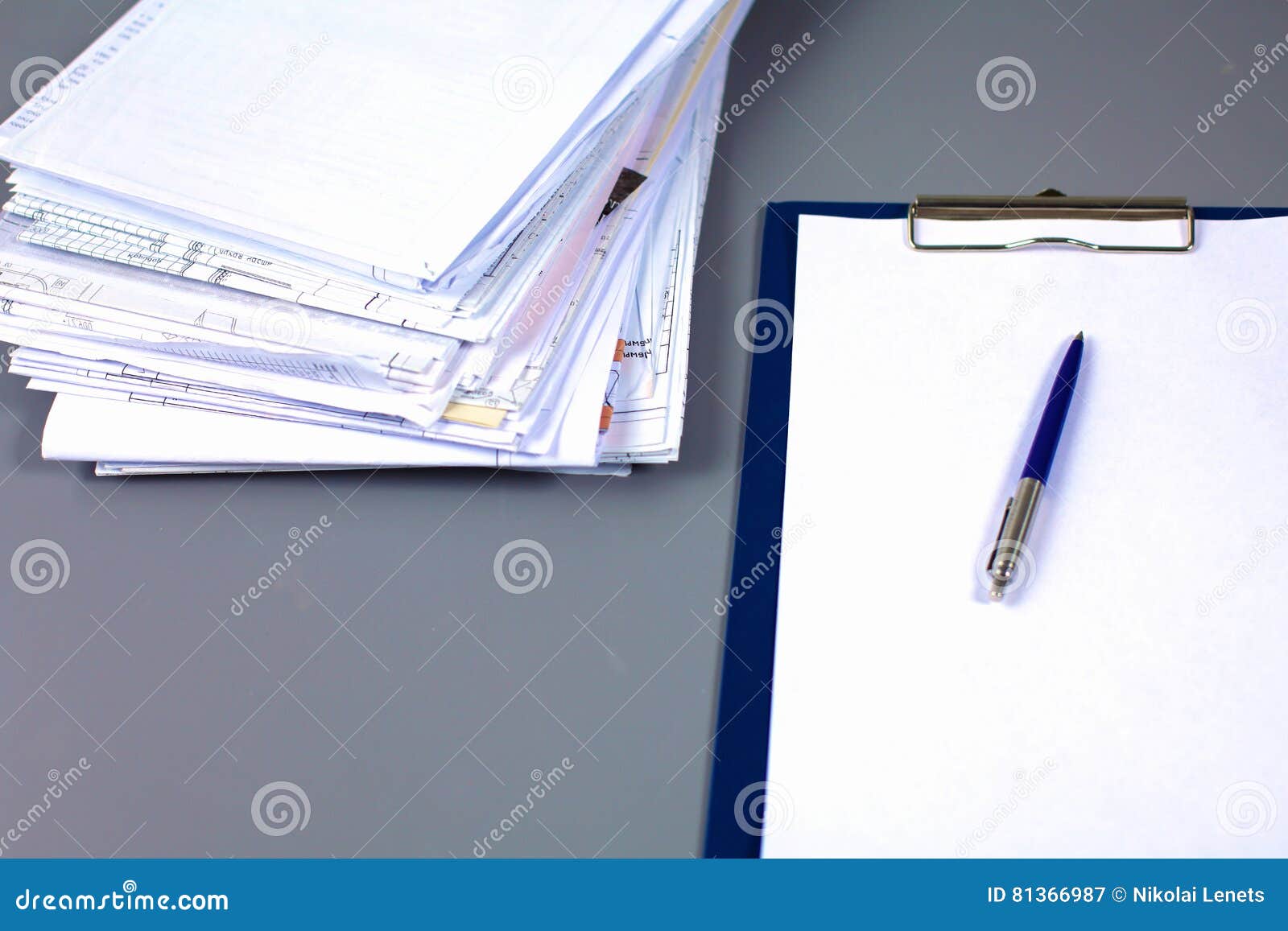 File Stack, Folder with White Background Stock Image - Image of folder ...
