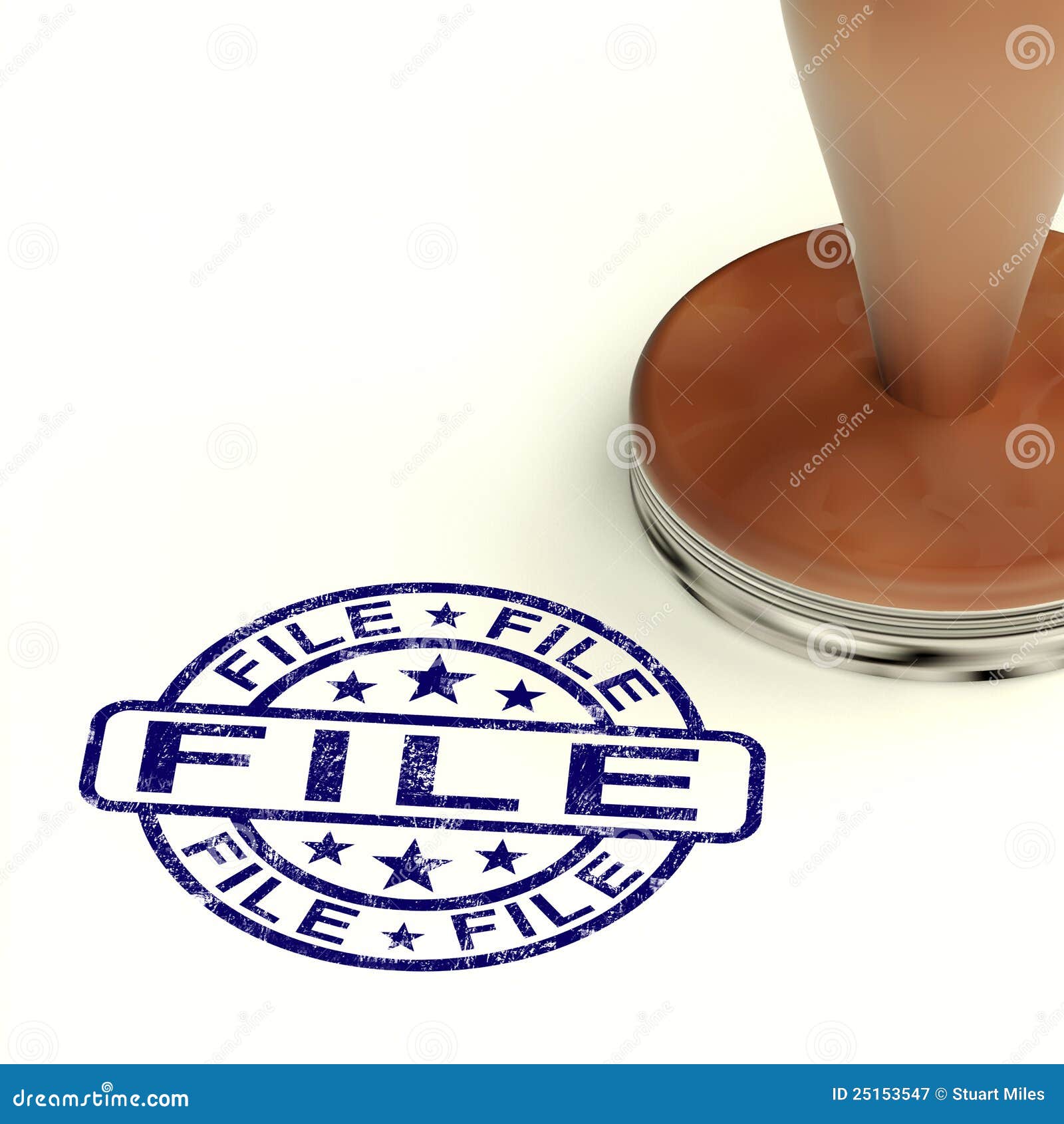 File Stamp Shows Organising Documents or Papers Stock Illustration ...