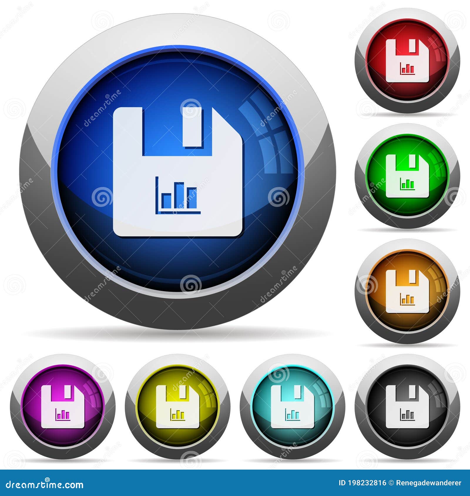 File Statistics Round Glossy Buttons Stock Vector - Illustration of ...