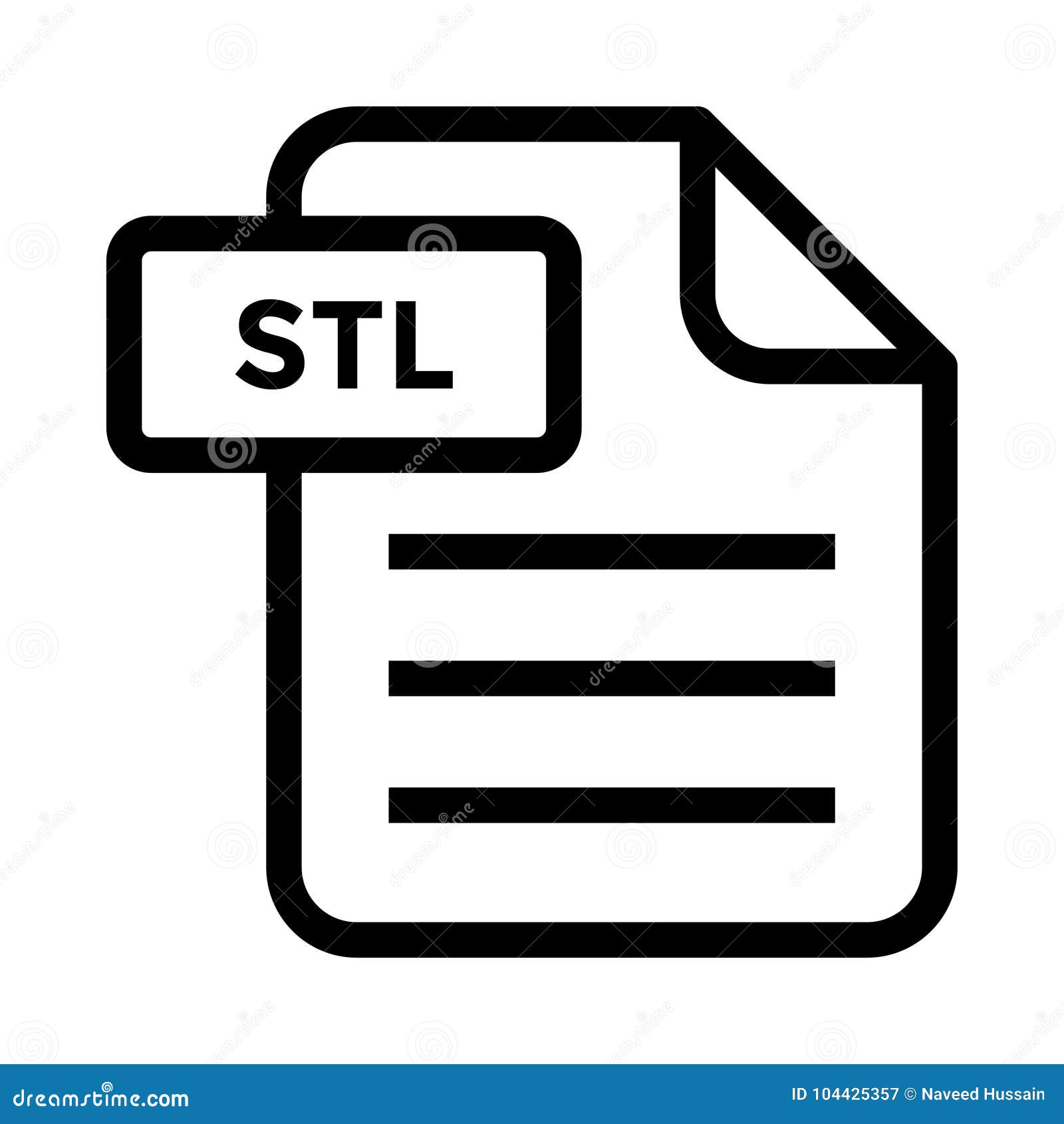 File stl Line icon stock illustration. Illustration of file - 104425357