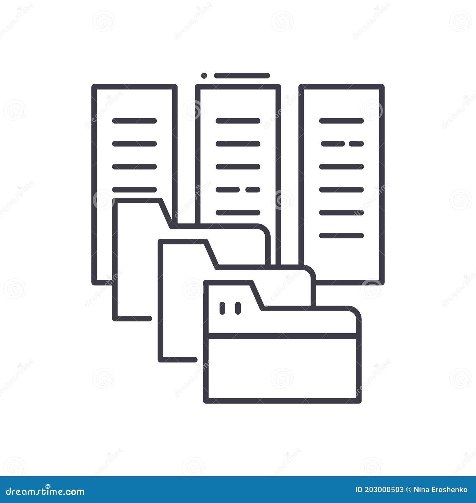 File Storage Icon, Linear Isolated Illustration, Thin Line Vector, Web ...