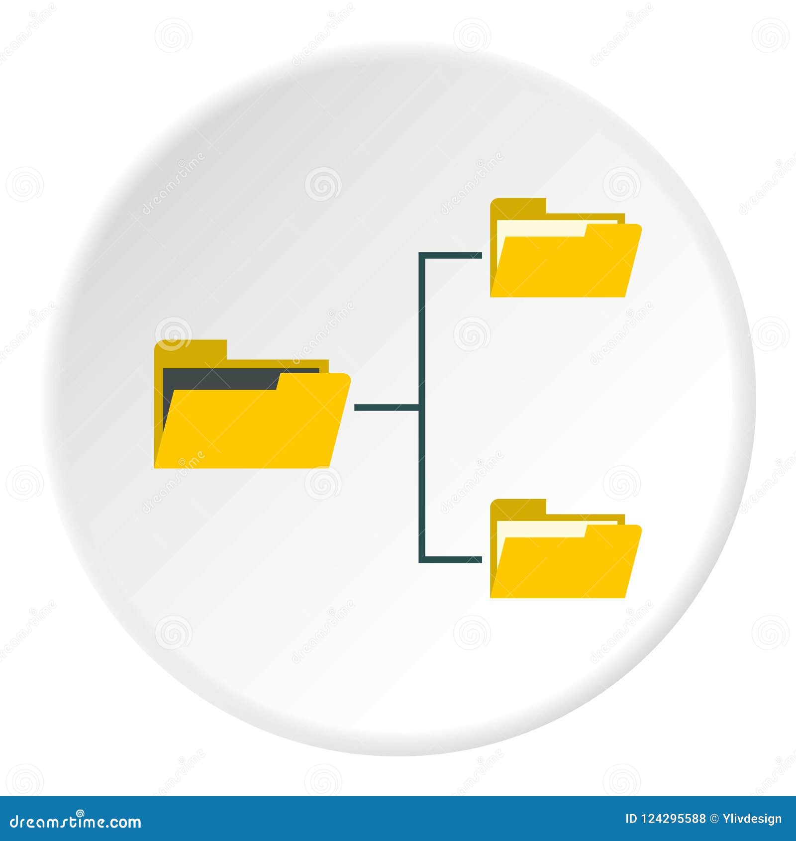 File System on Computer Icon, Flat Style Stock Illustration ...