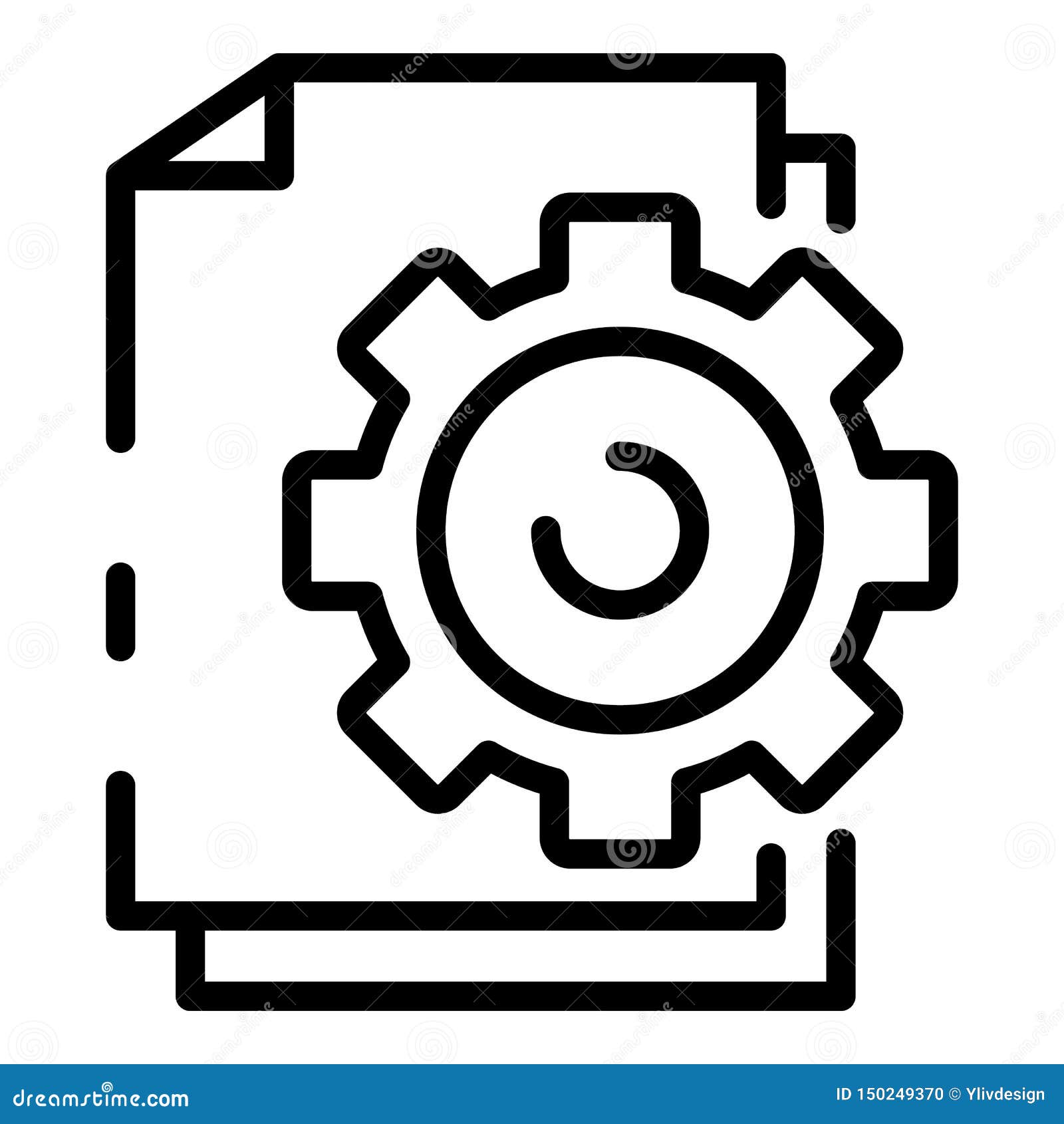 File System Configuration Icon Outline Style Stock Vector