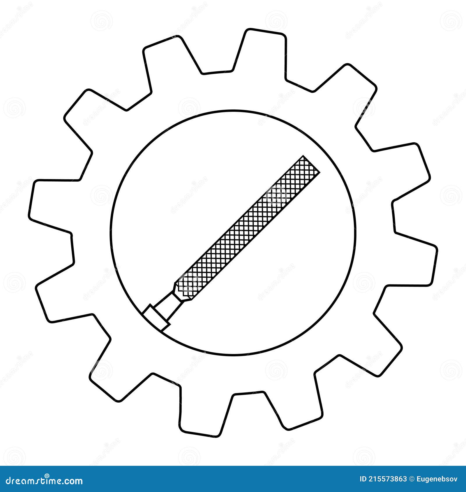File Tool in Gear Icon Simple Illustration on White Background Stock ...