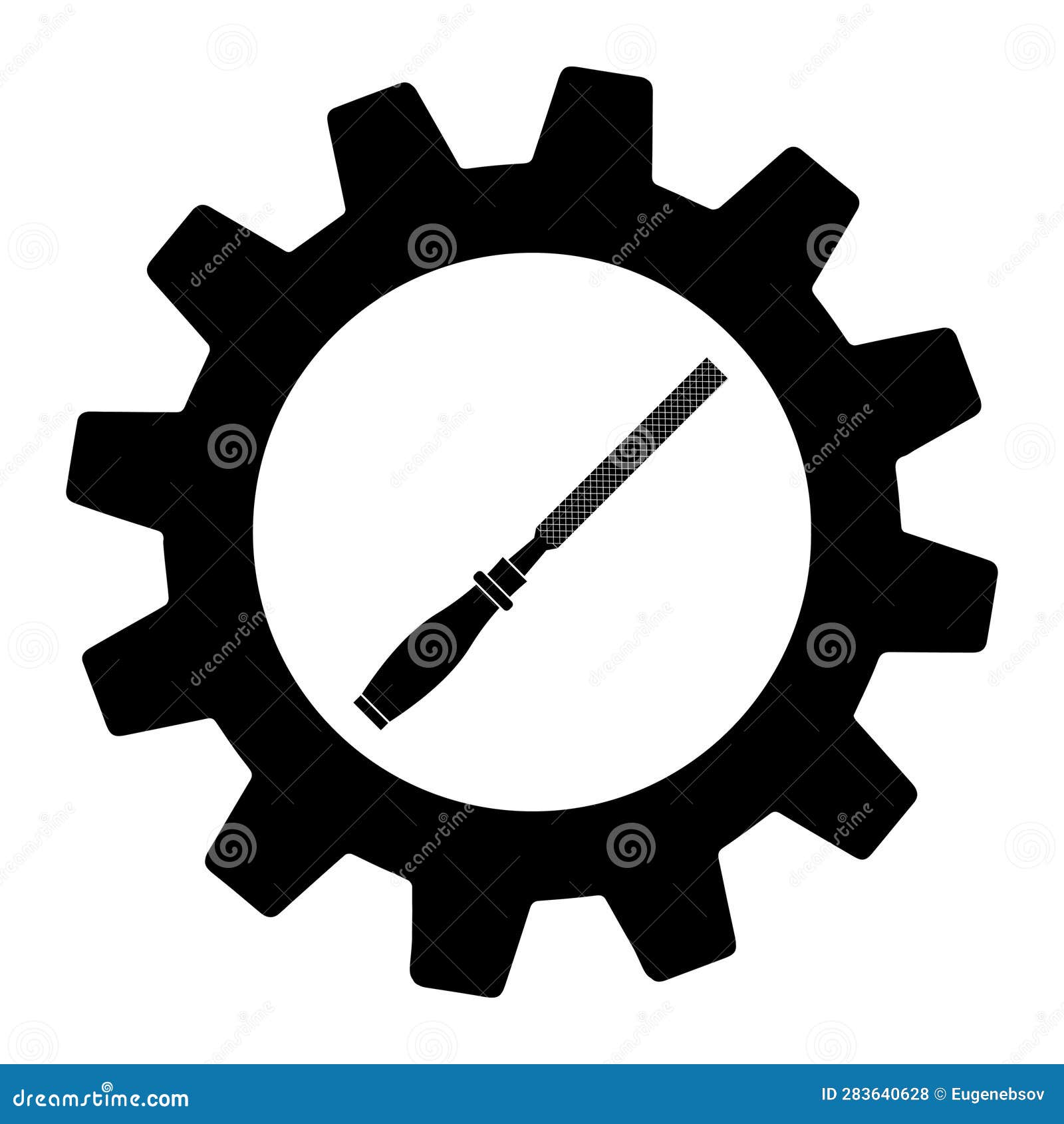 File Tool in Gear Icon Simple Illustration on White Background Stock ...