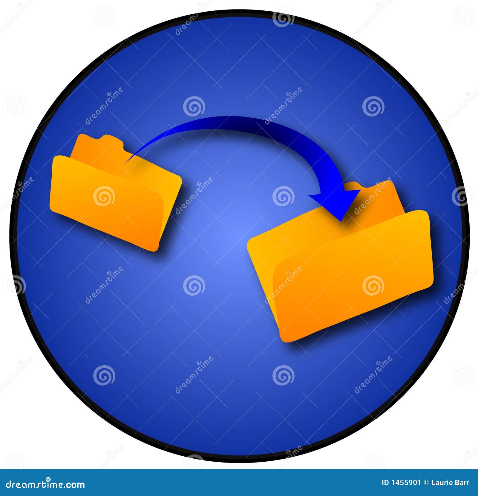 File Transfer. Hand Holding Smartphone With Folder On Screen And ...