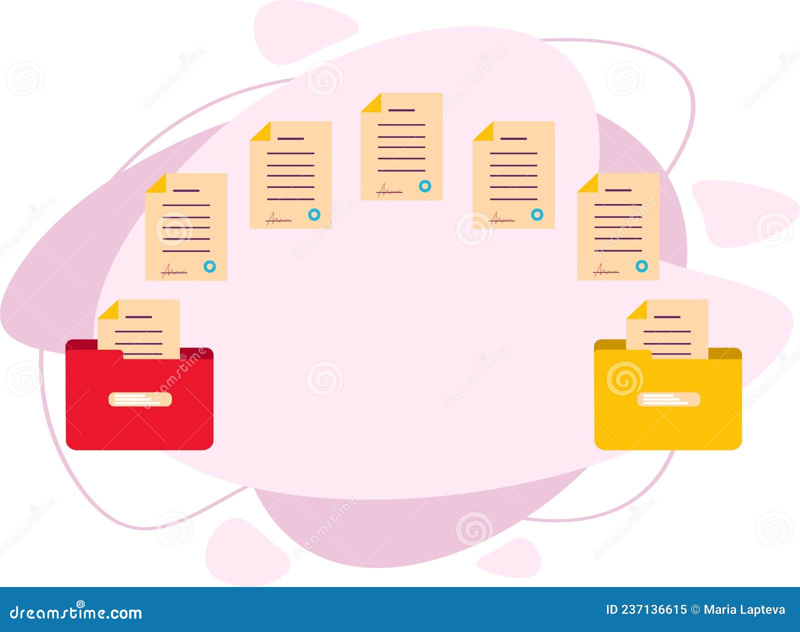 File Transfer. Document Management. Flat Vector Illustration. Stock ...