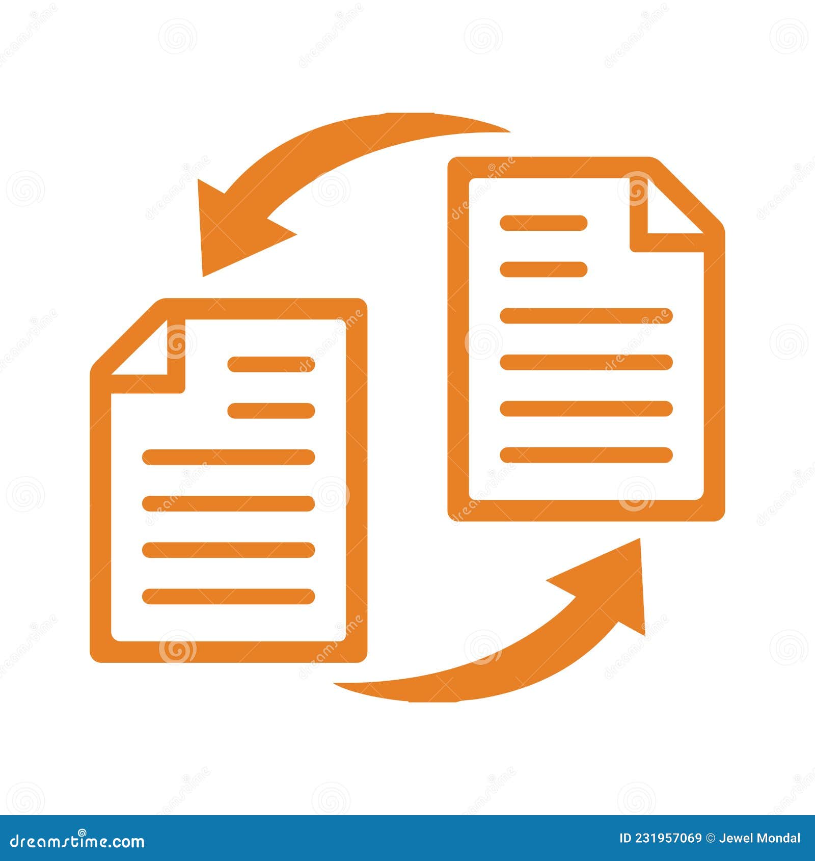 File, Transfer, Document, Sheet Icon. Orange Vector Design Stock Vector ...