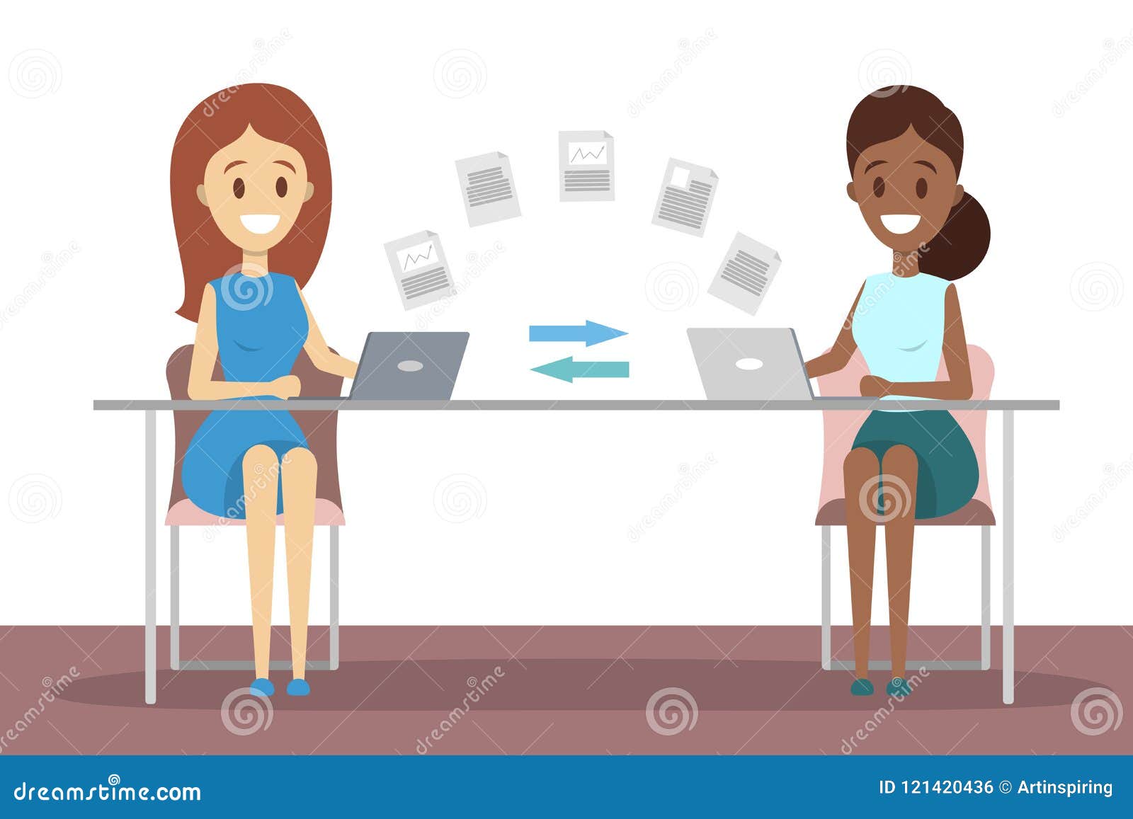 File Transfer between Laptop Computers Stock Vector - Illustration of ...