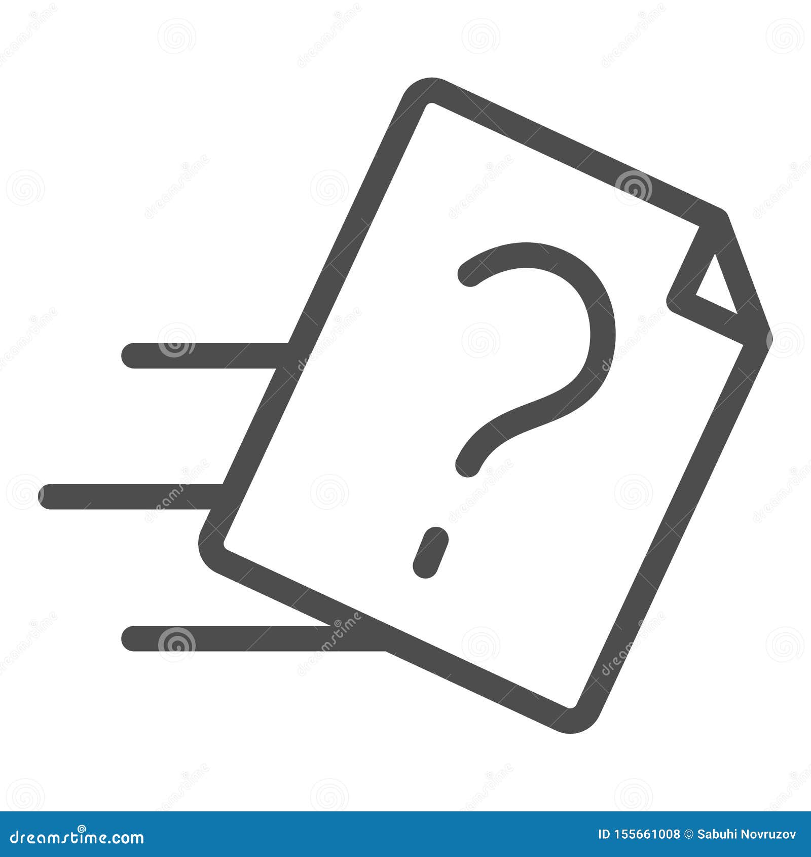 File Transfer Line Icon. Sending Document with Question Vector ...