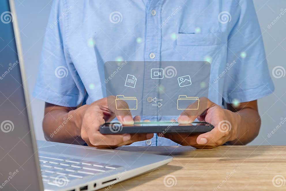 File Transfer between Mobile Phone and Laptop. Copy File and Media or ...