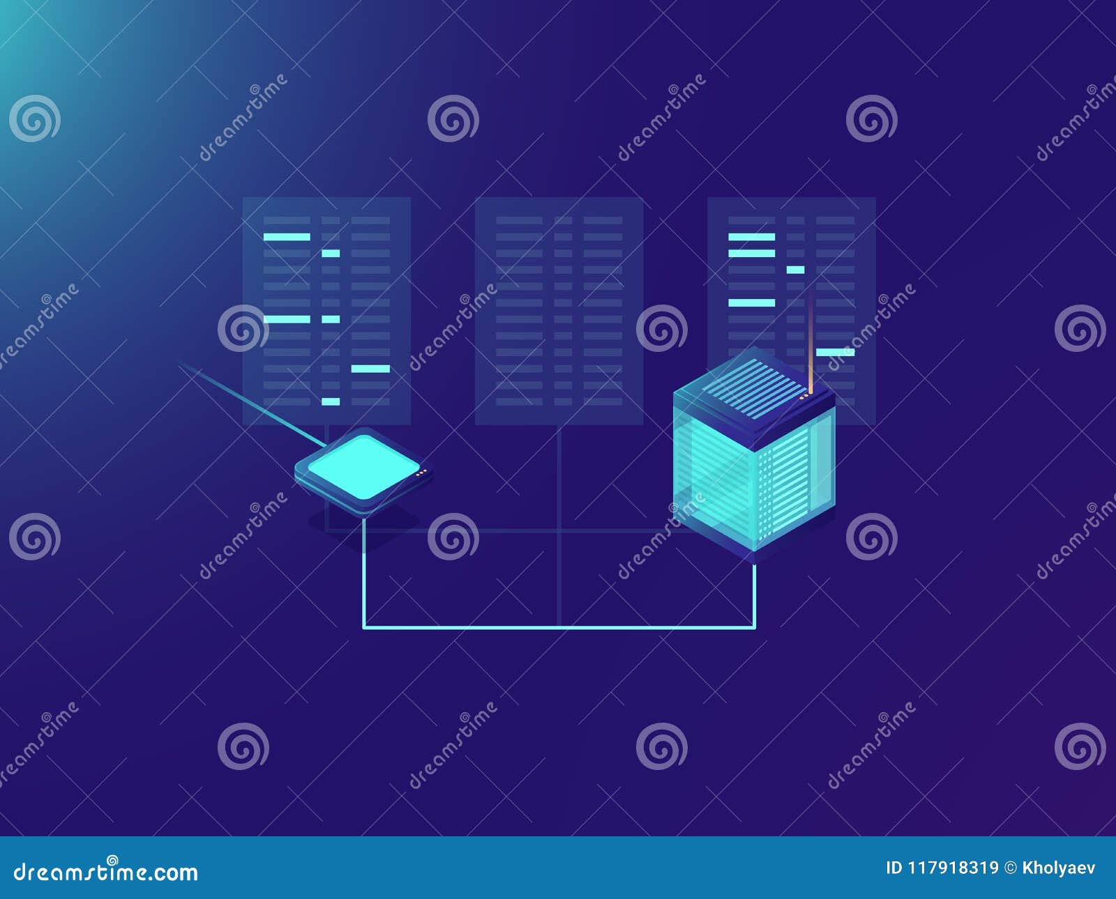 File Transfer Process, Processing Big Data, Server Room, Data Center ...