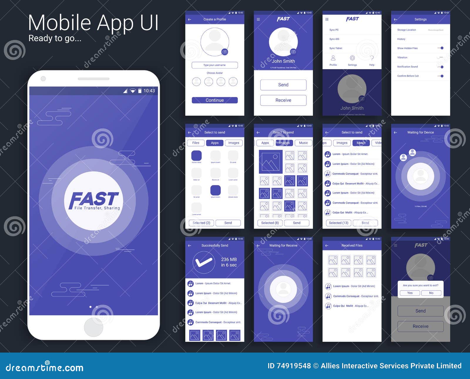 File Transfer and Sharing Mobile App UI Layout. Stock Illustration ... File Transfer and Sharing Mobile App UI Layout. Stock Illustration ...