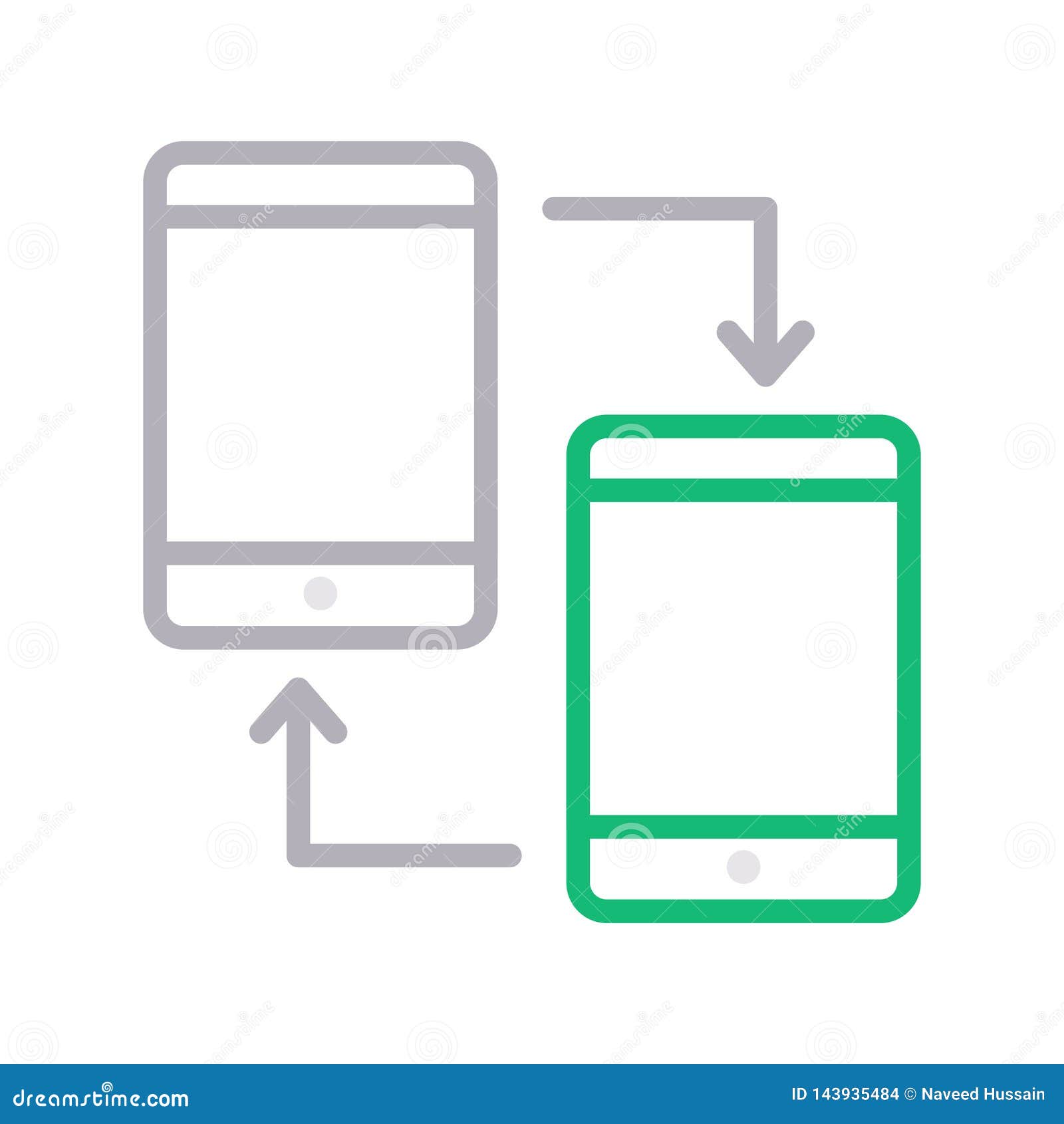 File Transfer Thin Color Lline Vector Icon Stock Vector - Illustration ...