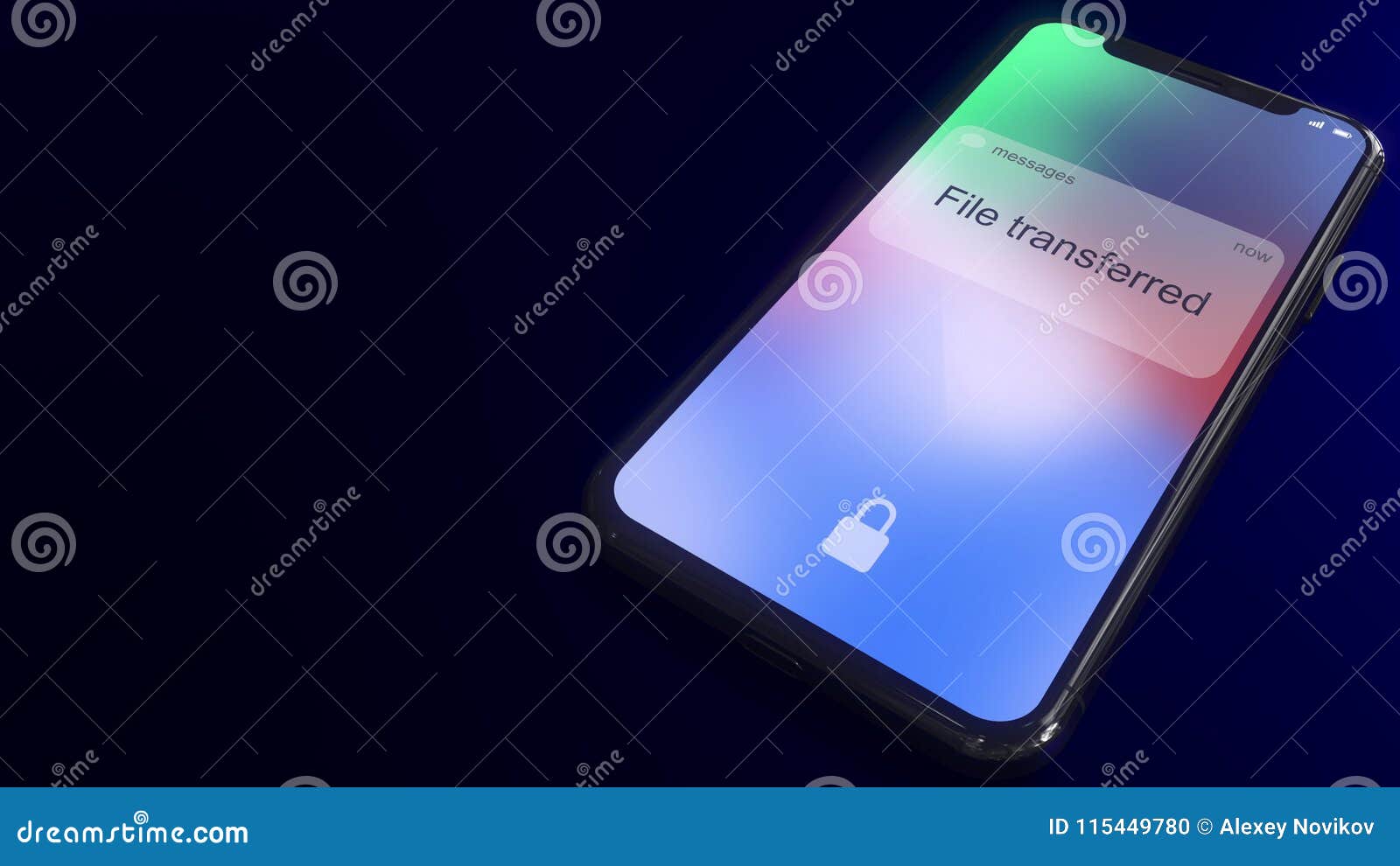 File Transferred Notification Pops Up on the Screen of a Modern ...