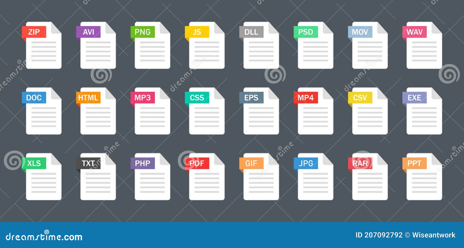 File Type Icons. Format and Extension of Documents Stock Vector ... File Type Icons. Format and Extension of Documents Stock Vector ...
