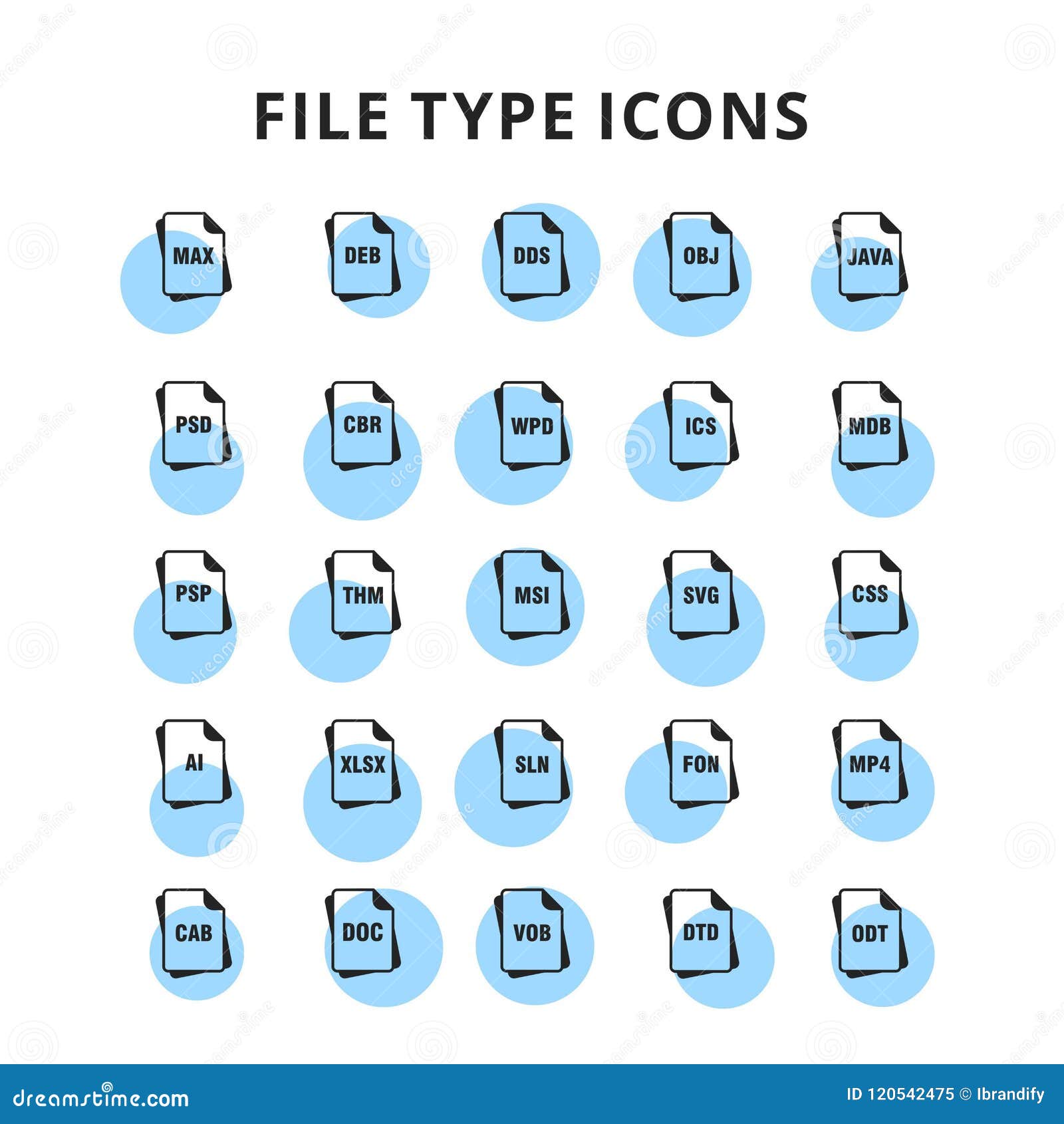 File type icons set stock vector. Illustration of message - 120542475