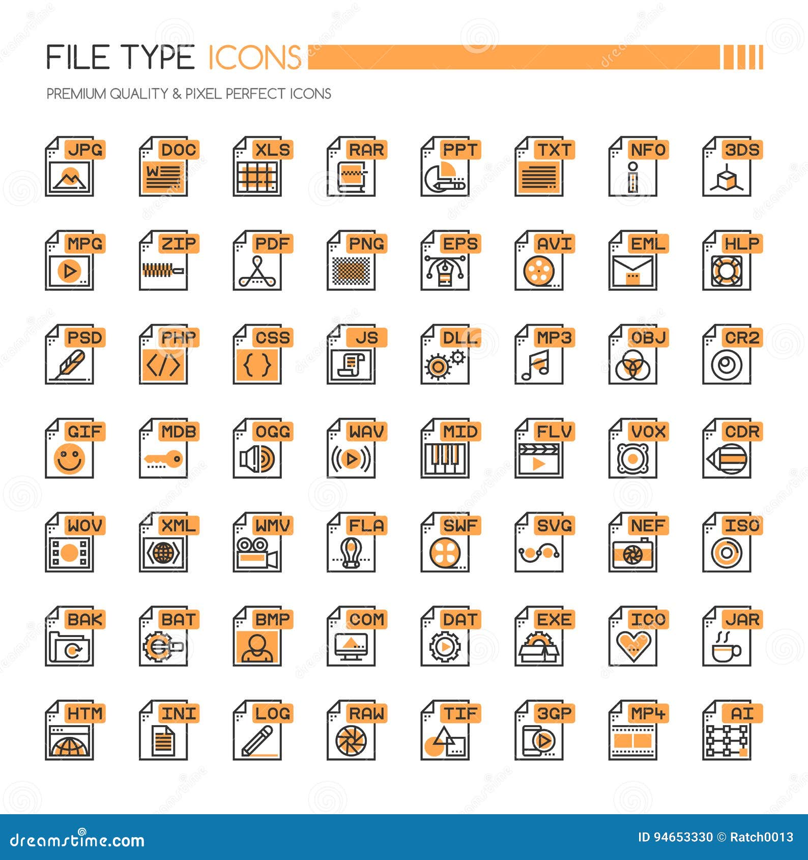 Set Of Of File Type Format And Extension Of Documents Pdf Doc Ppt And Xls File Download