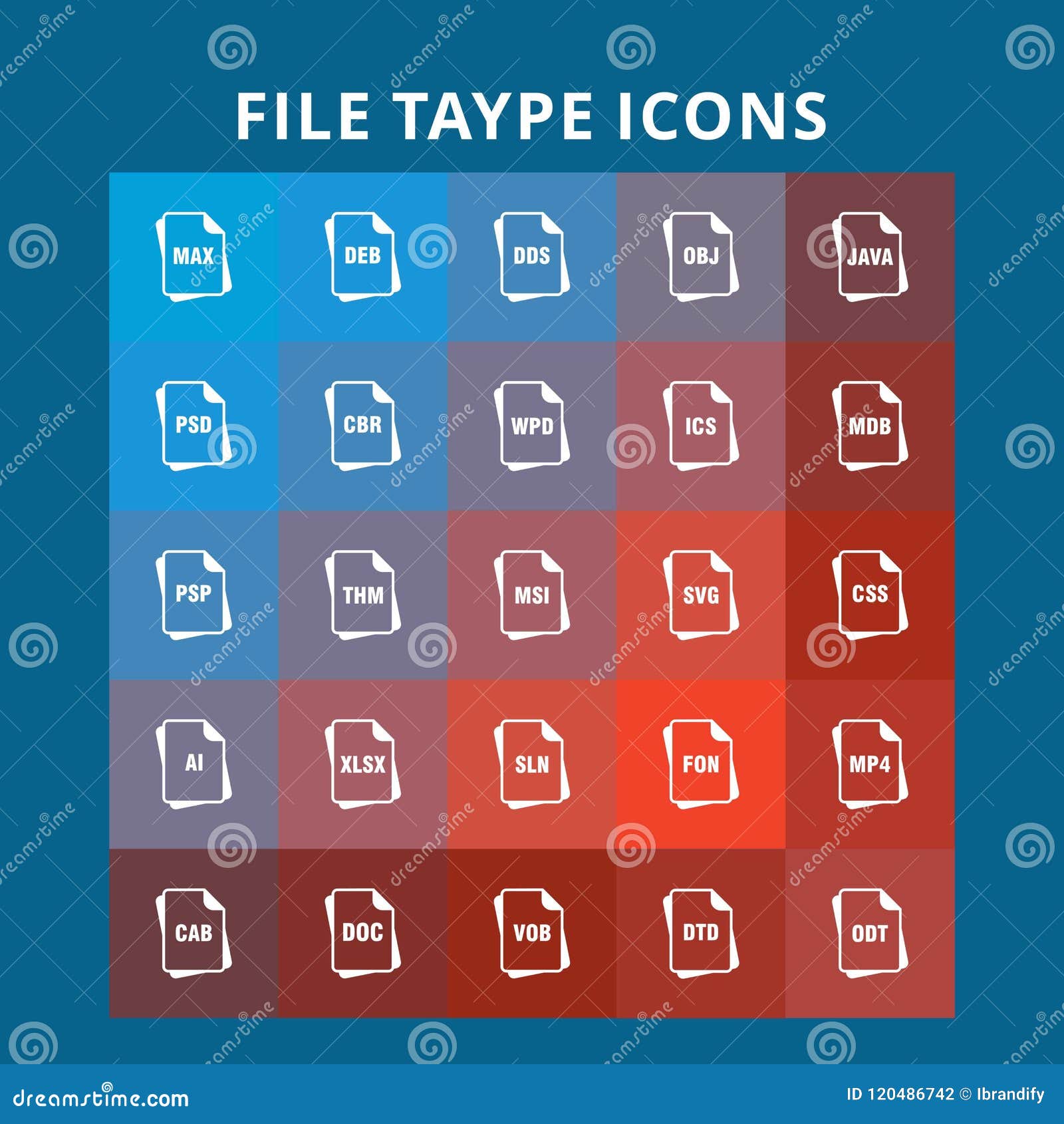 File Type Icons stock vector. Illustration of internet - 120486742