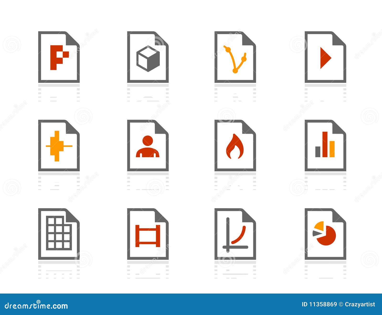 File types compact icons stock vector. Illustration of sound - 11358869