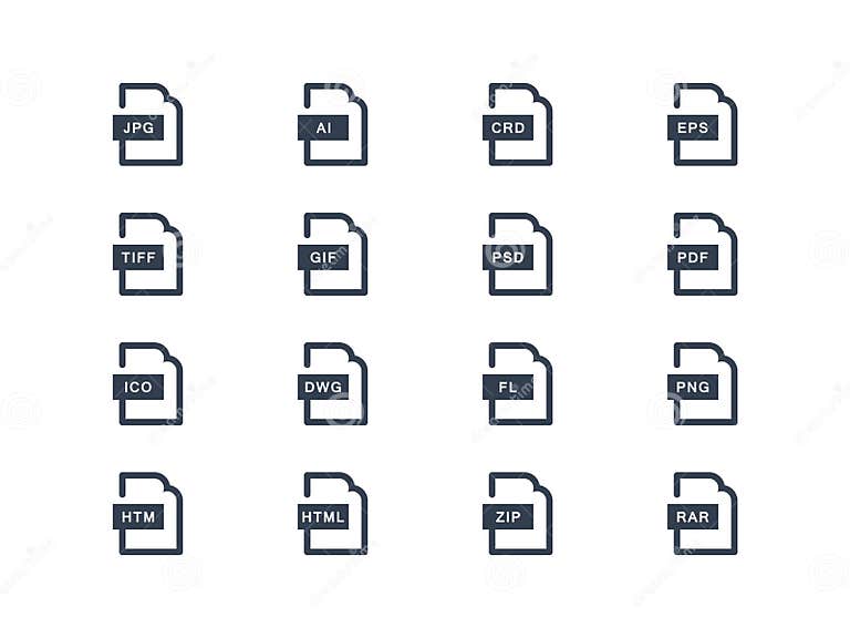 File types. Graphic design stock vector. Illustration of software ...