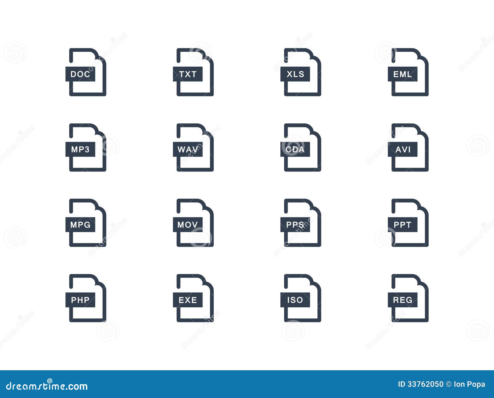 File Types. Office and Media Stock Vector - Illustration of symbol ...