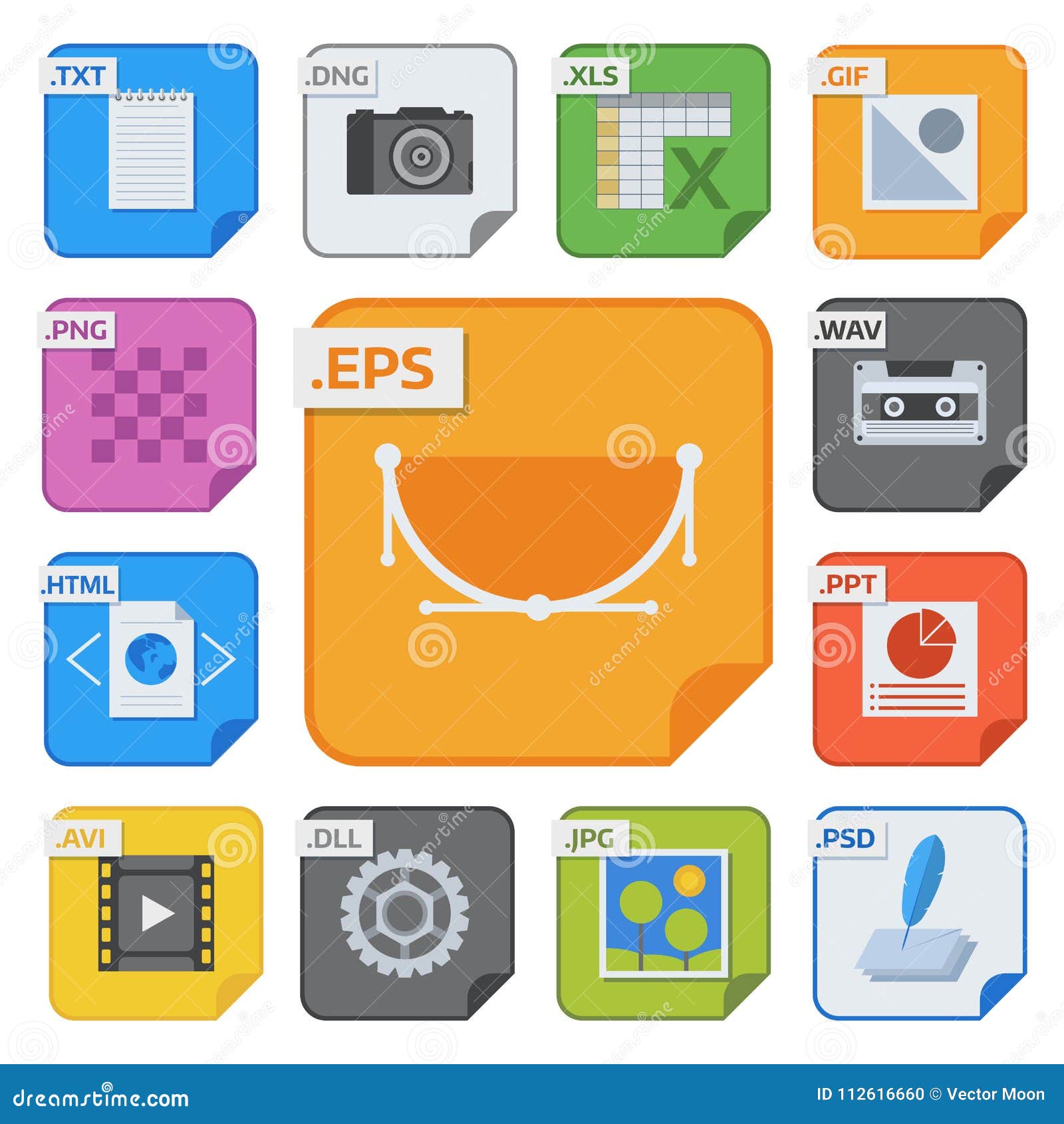 File Types Vector Icons And Formats Labels File System Icons ...