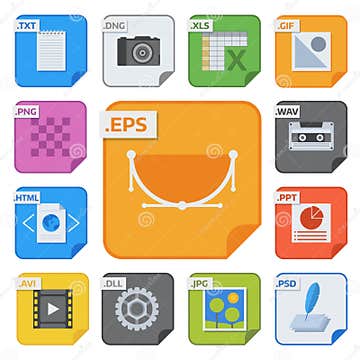 File Types Vector Icons and Formats Labels File System Icons ...