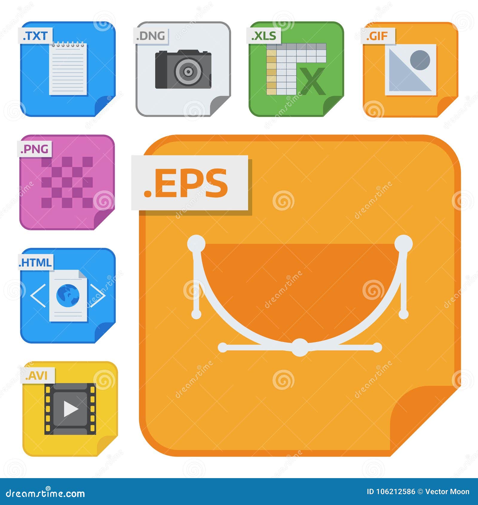 File Types Vector Icons and Formats Labels File System Icons ...