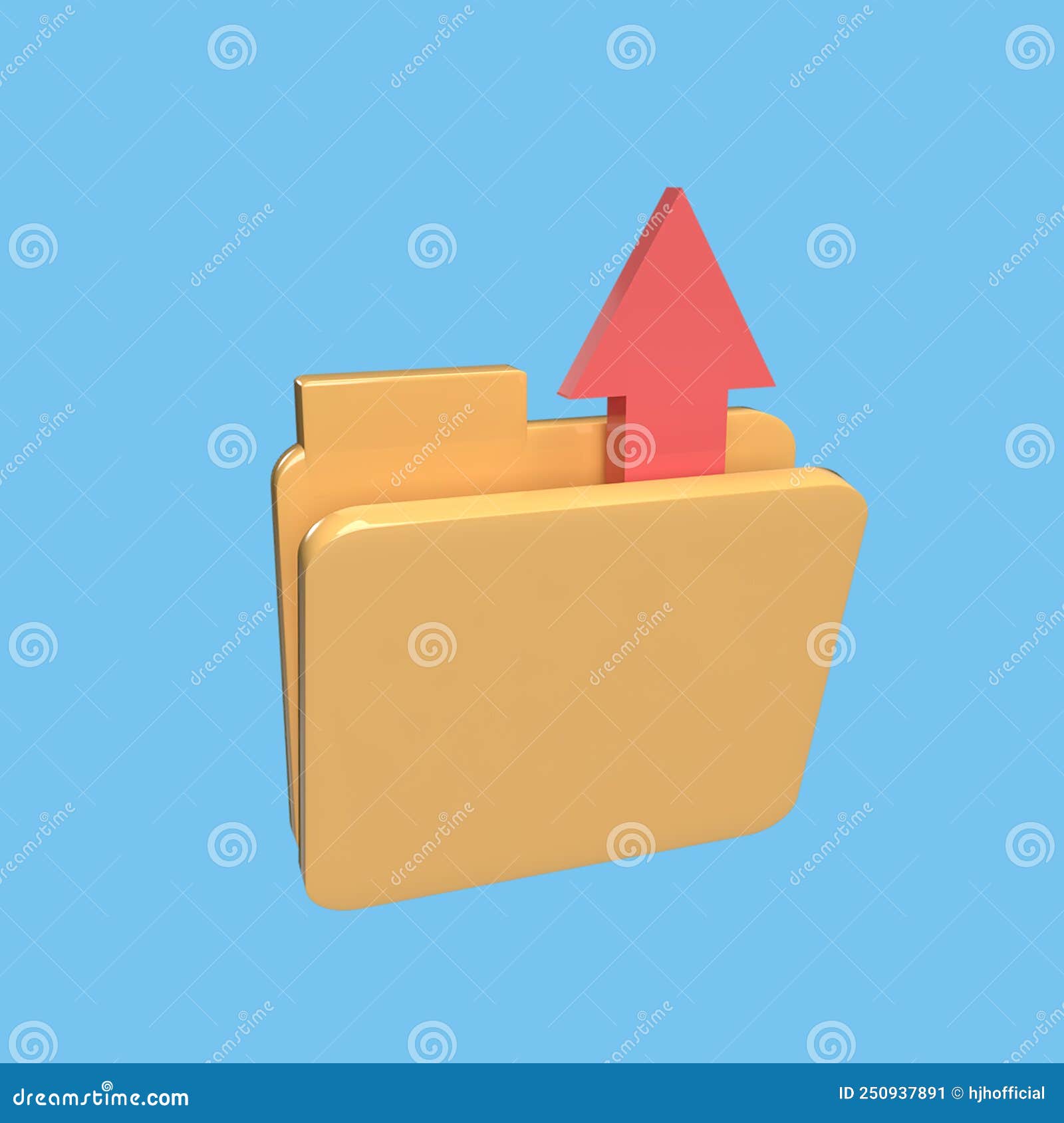 File Upload 3d Model Cartoon Style. Render Illustration Stock ...