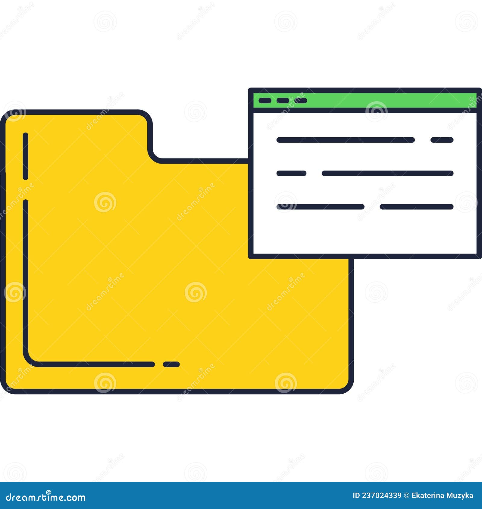 Vector Folder With Checklist Documents And Pencil On Green Background ...