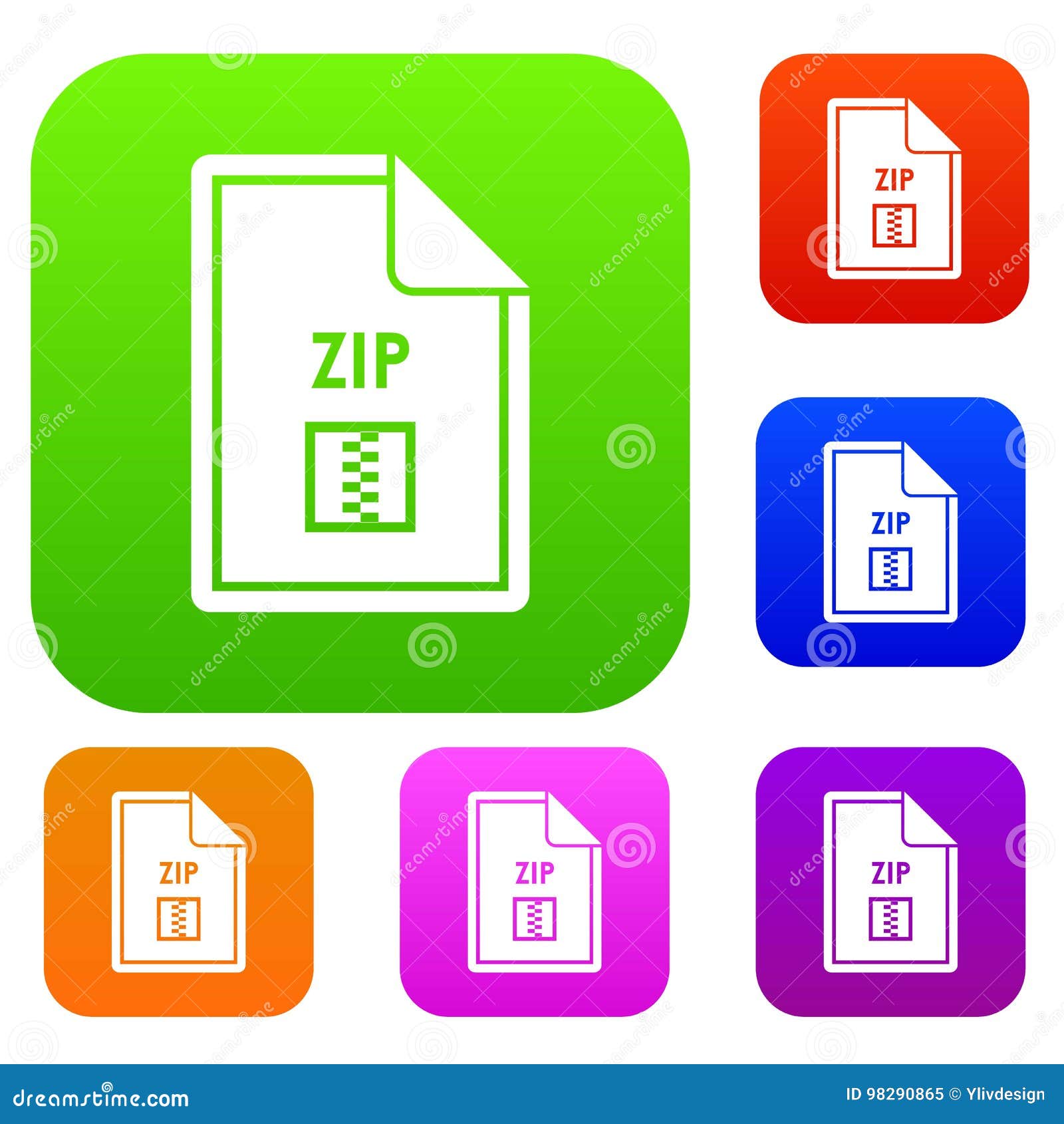 File ZIP set collection stock vector. Illustration of click - 98290865