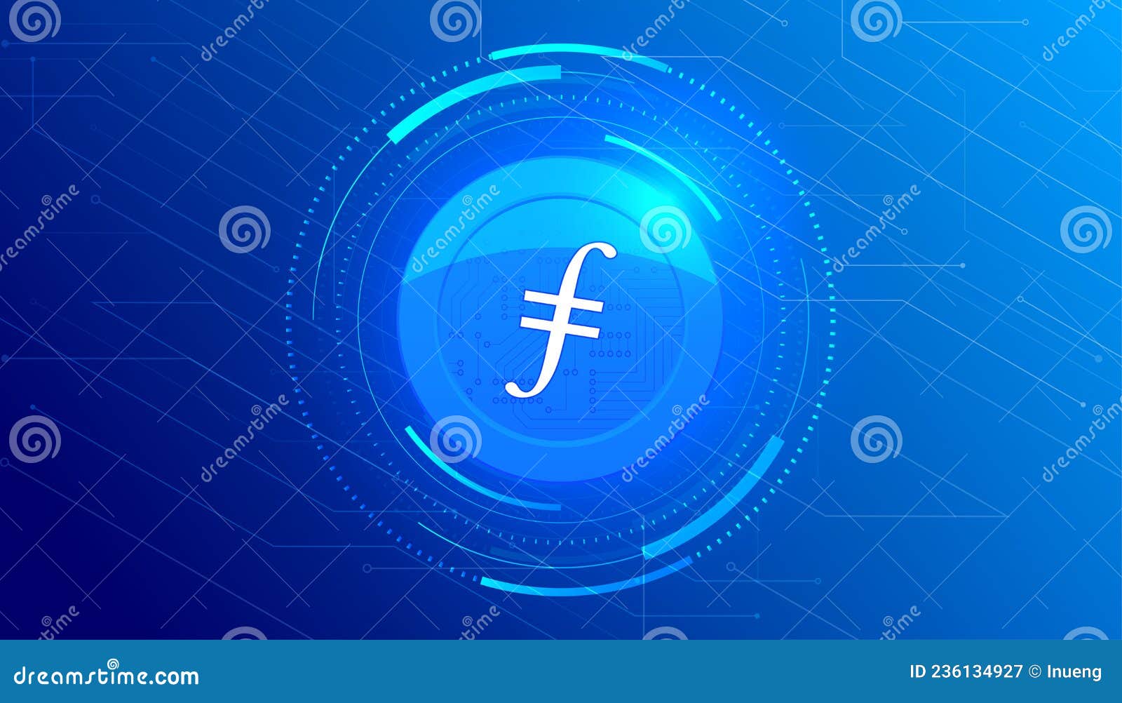 Filecoin FIL Coin Cryptocurrency Concept Banner Background Vector ...